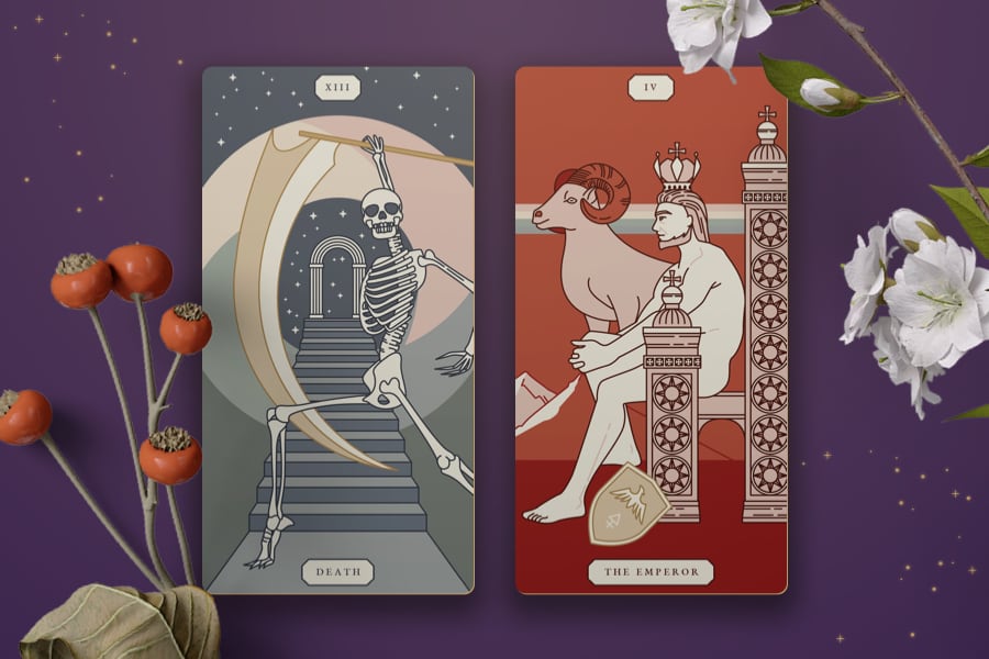 Tarot Birth Card Combination Meanings: Death & the Emperor – Labyrinthos