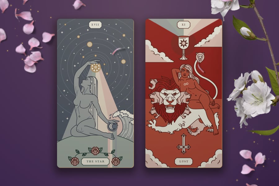 Tarot Birth Card Combination Meanings: The Star & Strength – Labyrinthos